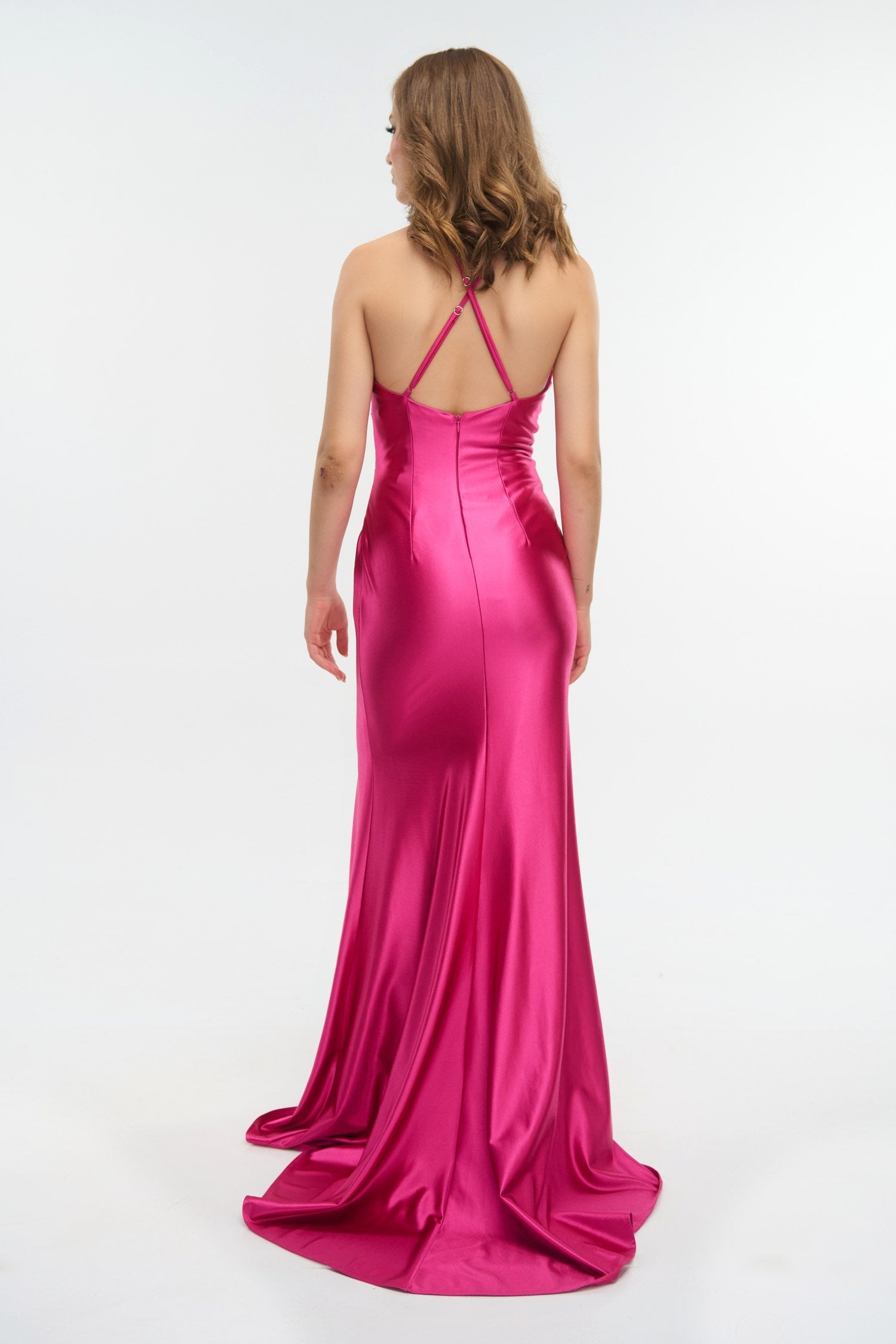 Γυναικείο Φόρεμα Maxi Σατέν Γοργονέ Majenta - Cyrine | ForYouFashion