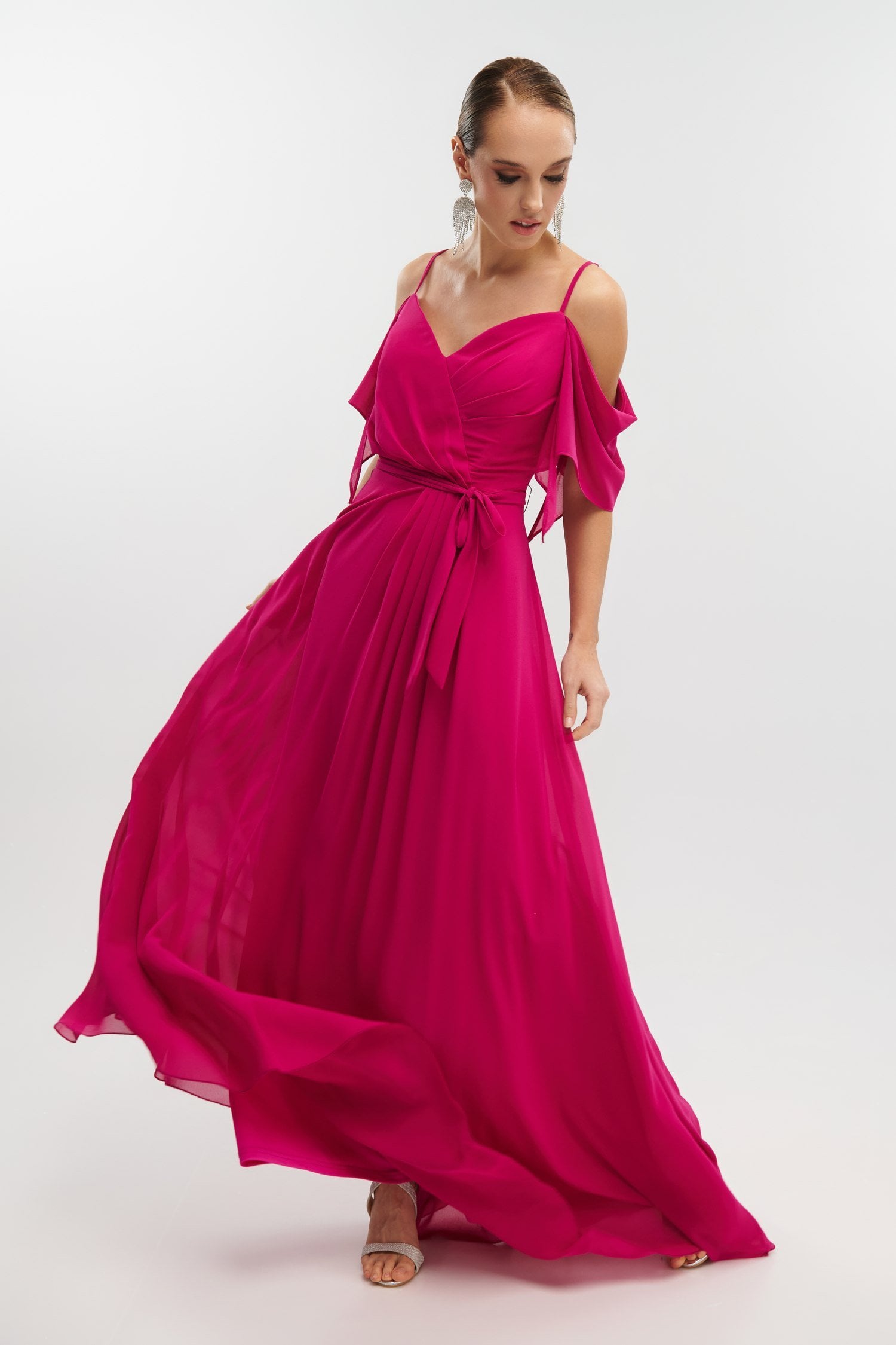 Γυναικείο Maxi Φόρεμα Μουσελίνας Majenta - Ninon | ForYouFashion